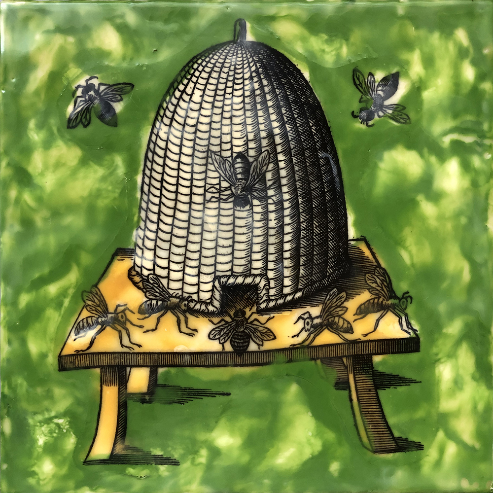 bee skep encaustic painting Bee Skep - Catherine Orfald