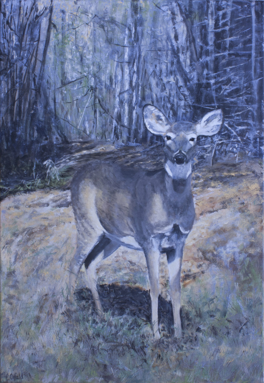 Deer in Liminal Space painting - Catherine Orfald
